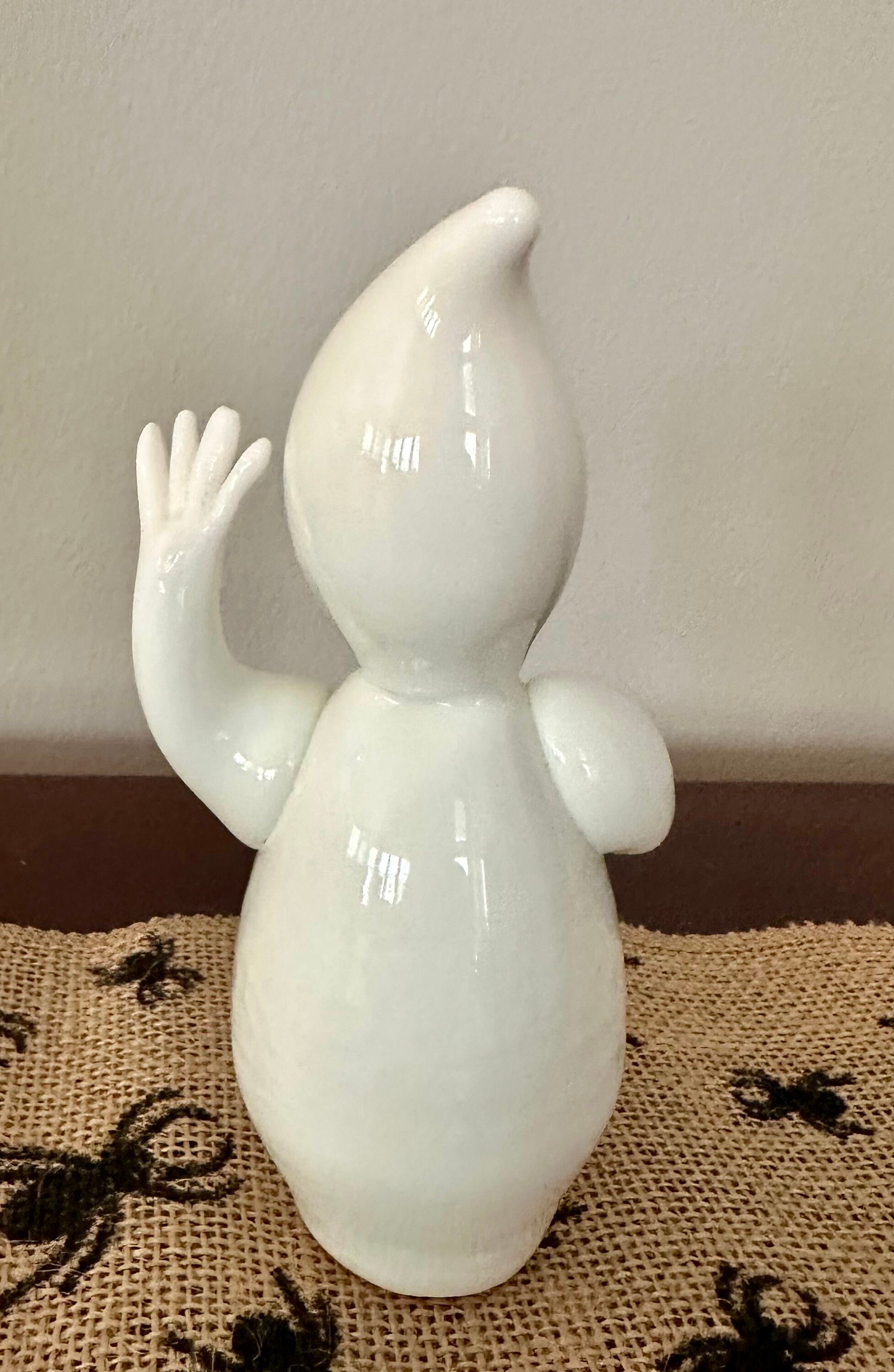 Vintage Halloween Spooky Ghost Art Glass. Handmade. Collectible. Decor ...