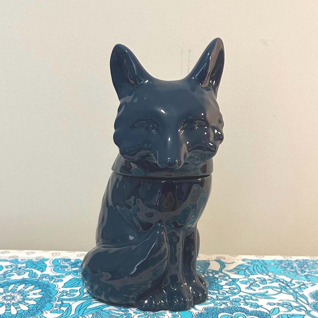 Pick Your Favorite Pattern Farmhouse Barnyard Fox Cookie Jar. Rich Blue ...