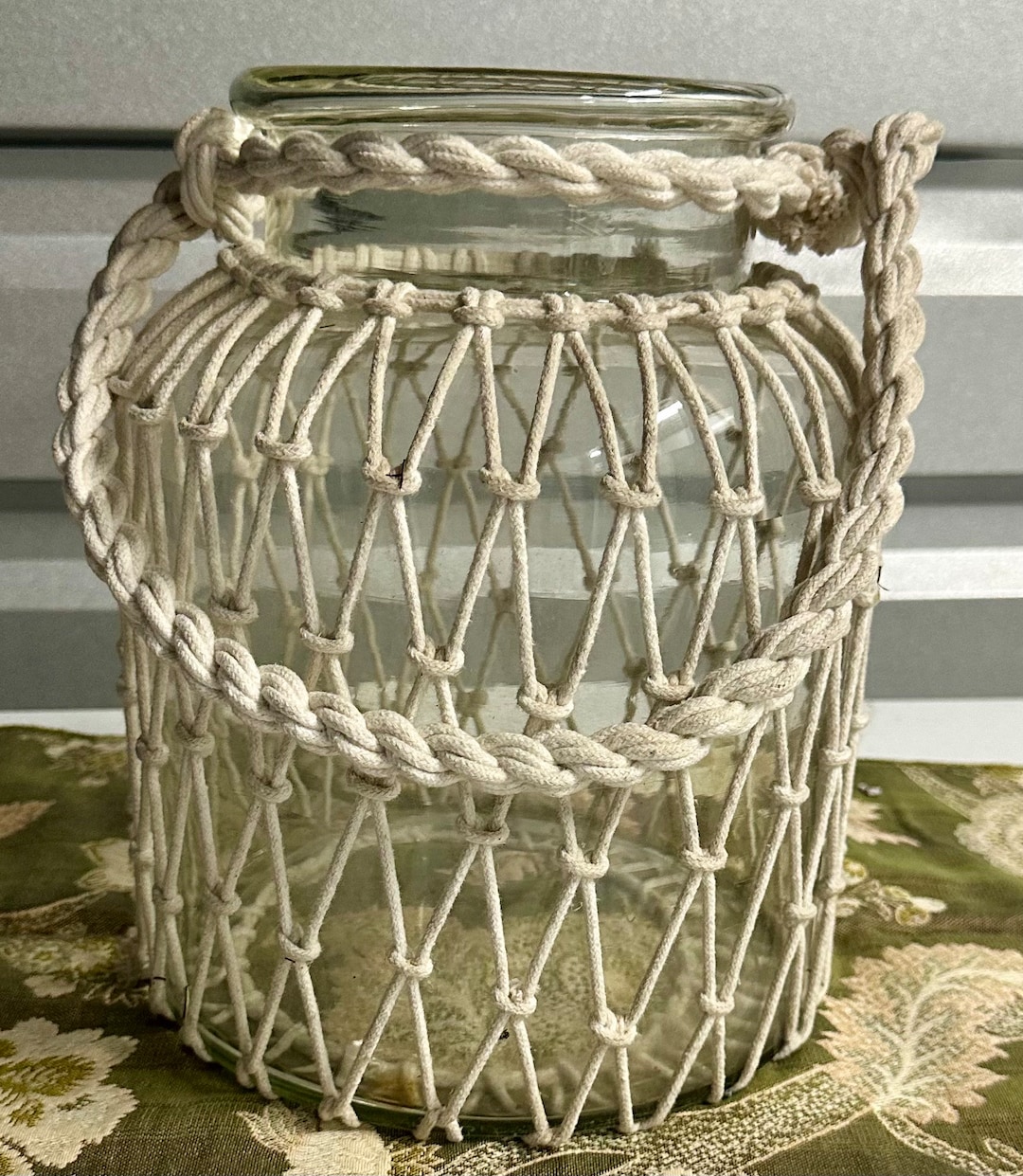 Great Sailor Knots Rope Over Glass Jar. Great for Shell Collection ...