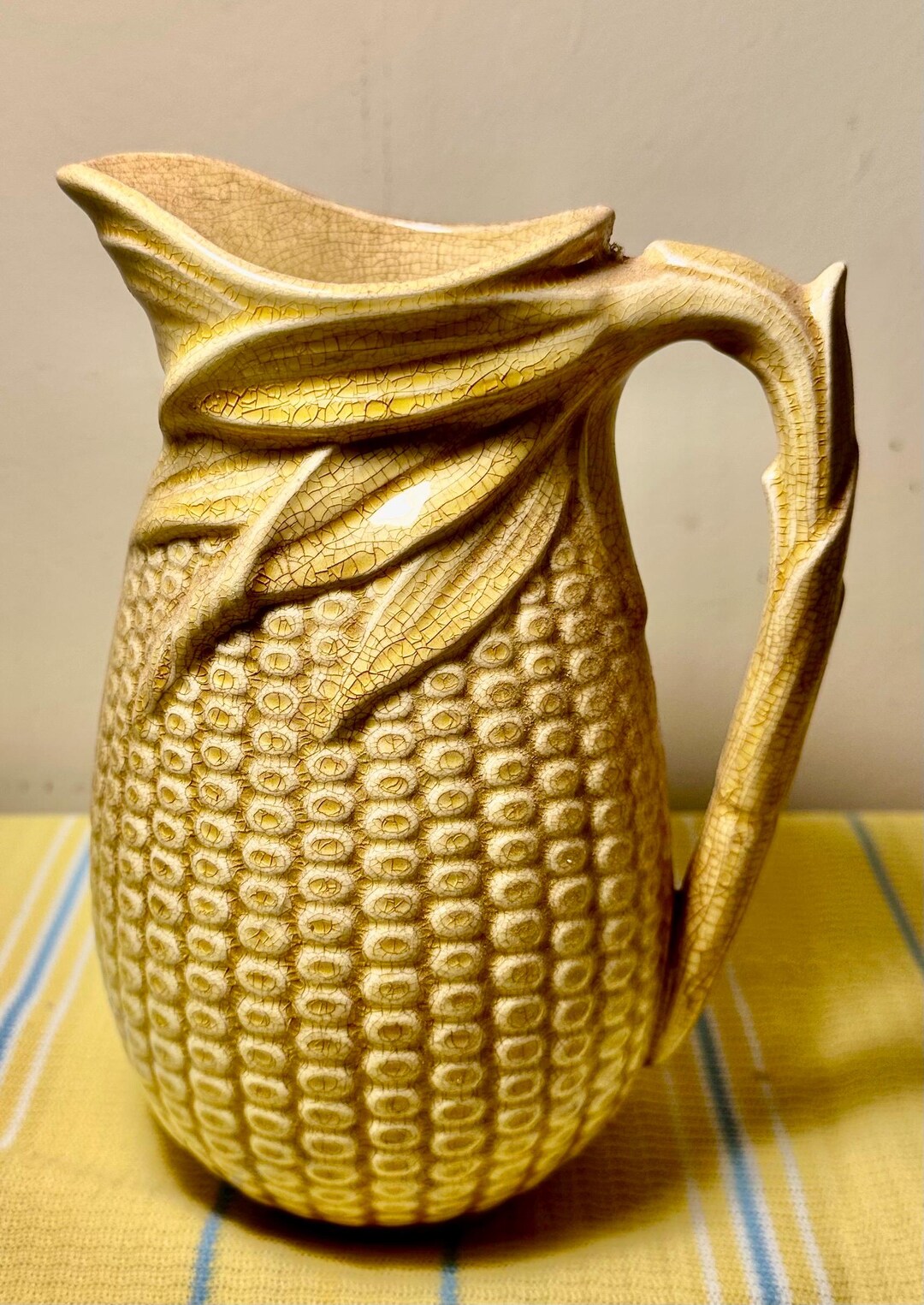 Tuscan Sunset Gold 8 X 5 Corn Detailed Pitcher. Unique Corn Design and ...