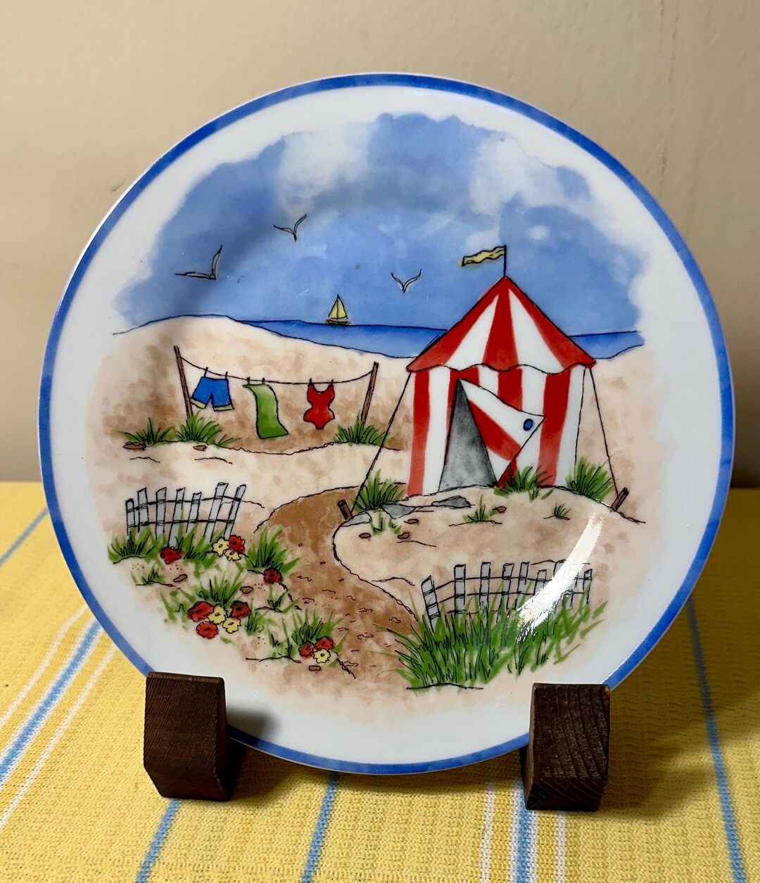 Nautical Beach Seashore Themed 8” Plate by I. Godinger Porcelain ...