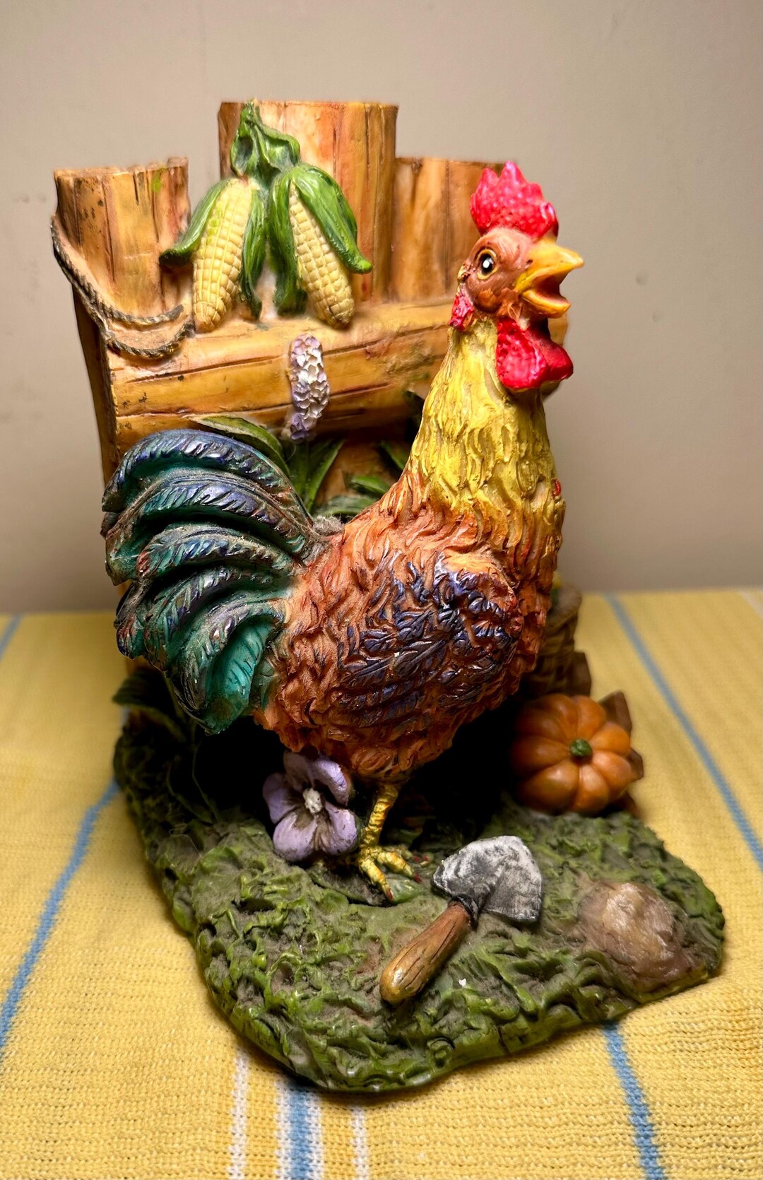 Tuscan Rooster Figurine Bookend. Solid Heavy Weight 6 X 6 X 6 Statuette ...
