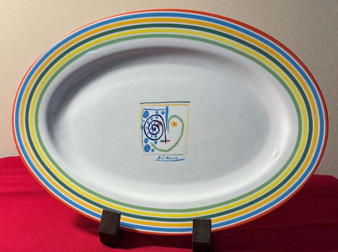 Multicolored Pablo Picasso Dinnerware Serving Platter 14 X 10 Porcelain ...