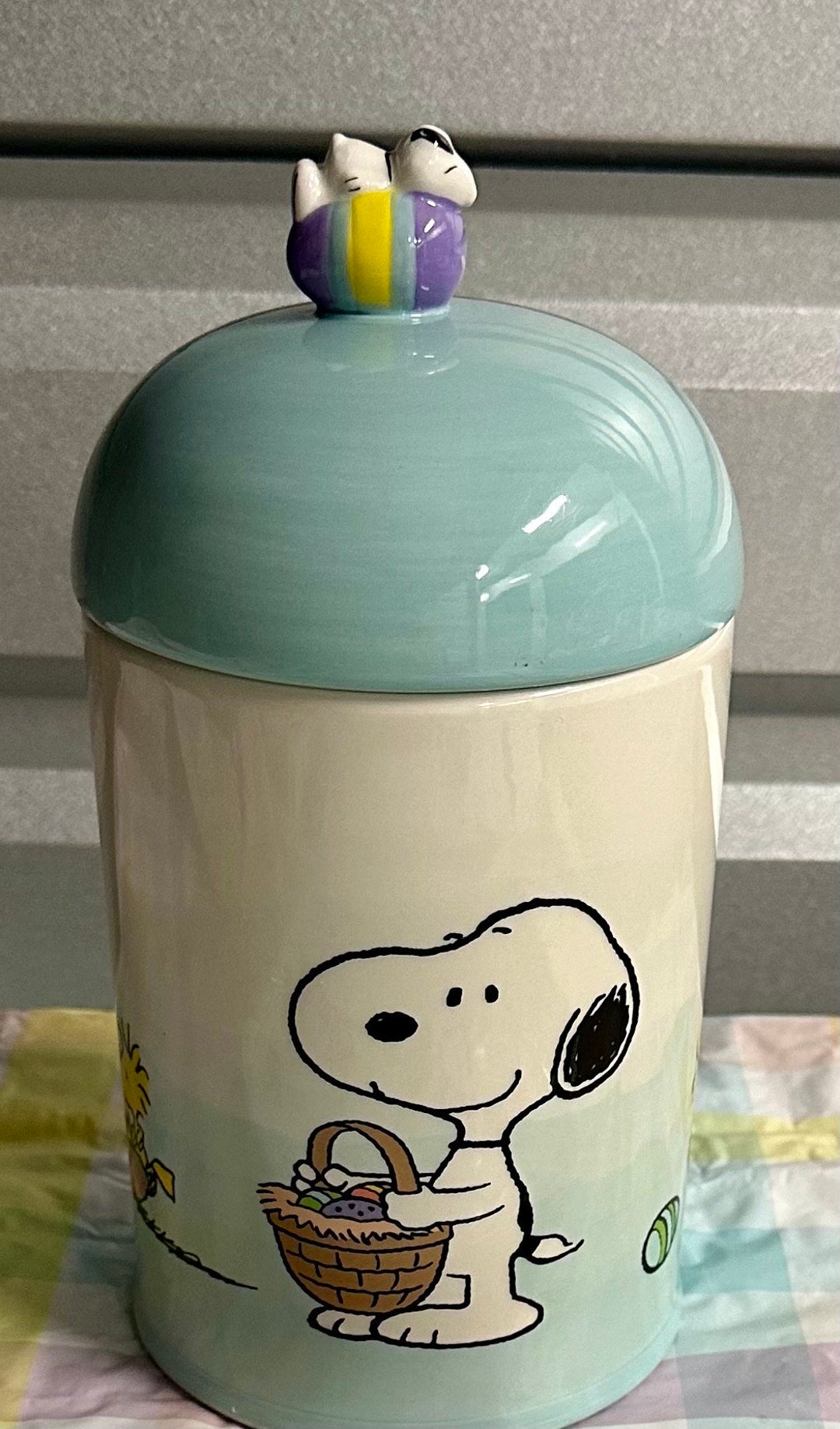 Peanuts Snoopy and Woodstock Treat Cookie Canister and Serving Tray ...