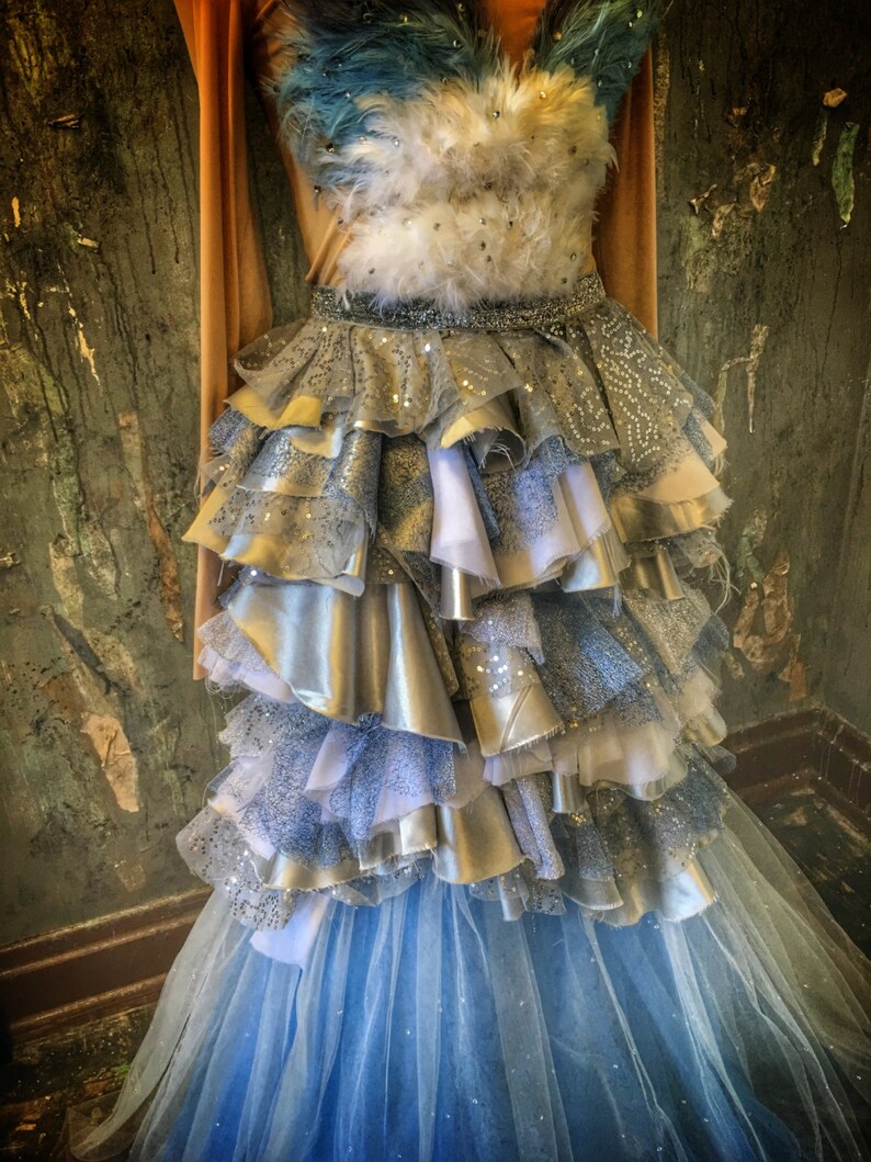 Antilabel Ice Queen Feathers & Tulle Sequin Ruffled Avant Garde Costume ...