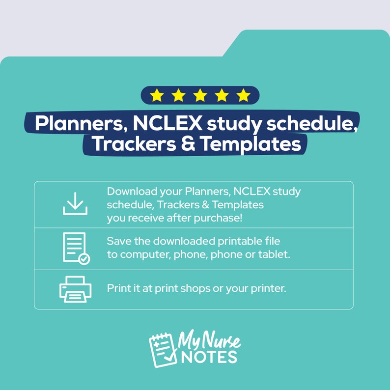 Planners, NCLEX Study Schedules, Trackers & Templates. 20-page Digital ...