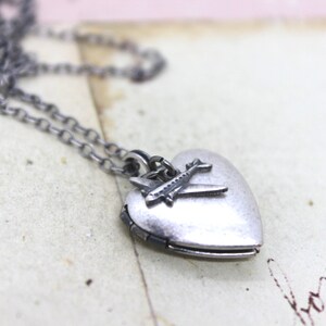 Mini Airplane. Locket Necklace. in Silver Ox - Etsy