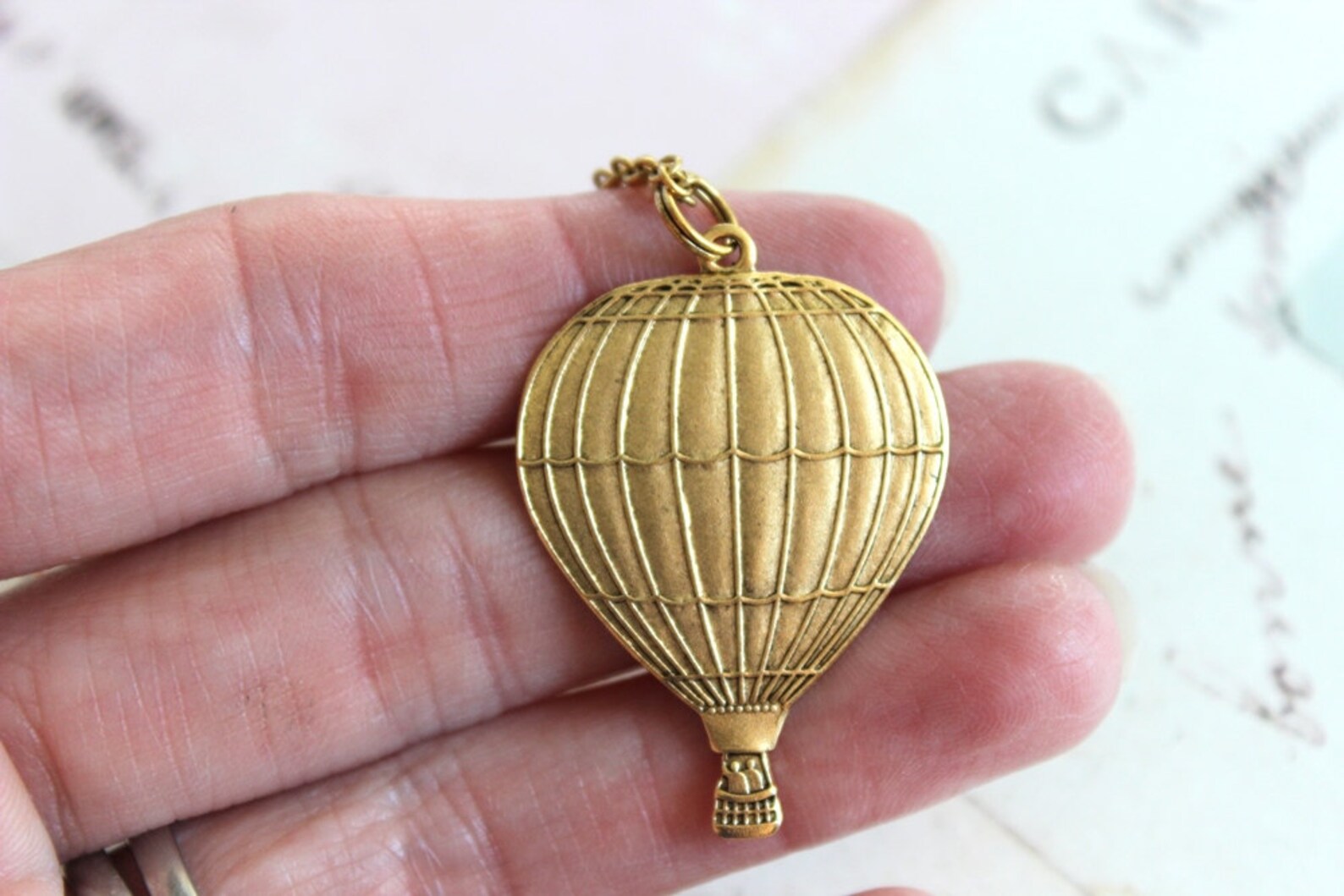 Hot Air Balloon Necklace. Gold Ox Jewelry - Etsy