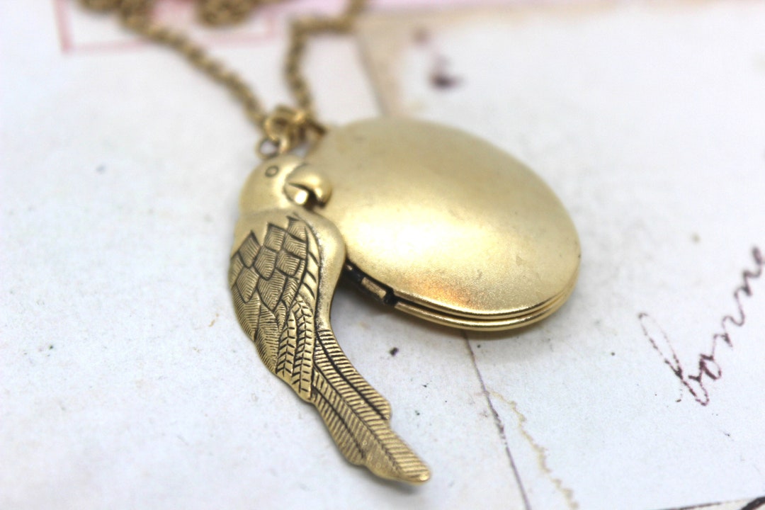 Parrot Oval. Locket Necklace. Gold Ox - Etsy