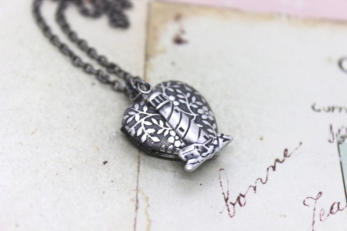 Lighthouse. Heart Locket Necklace. in Silver Ox Jewelry - Etsy