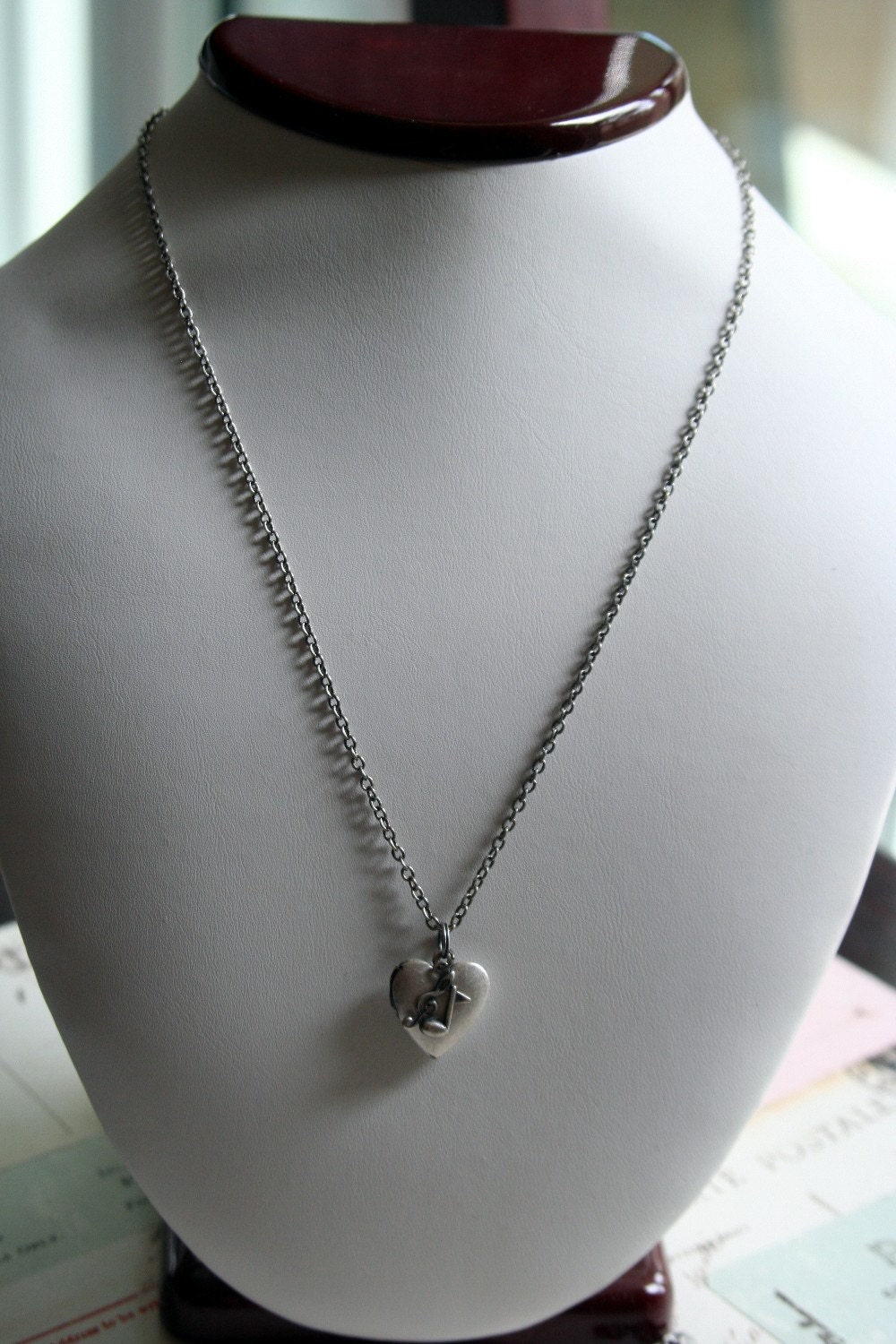 Music Notes. Heart Locket Necklace. Silver Ox | Etsy