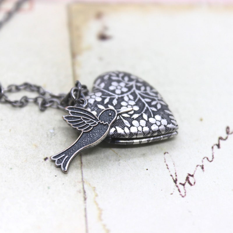Bird Locket Necklace - Etsy