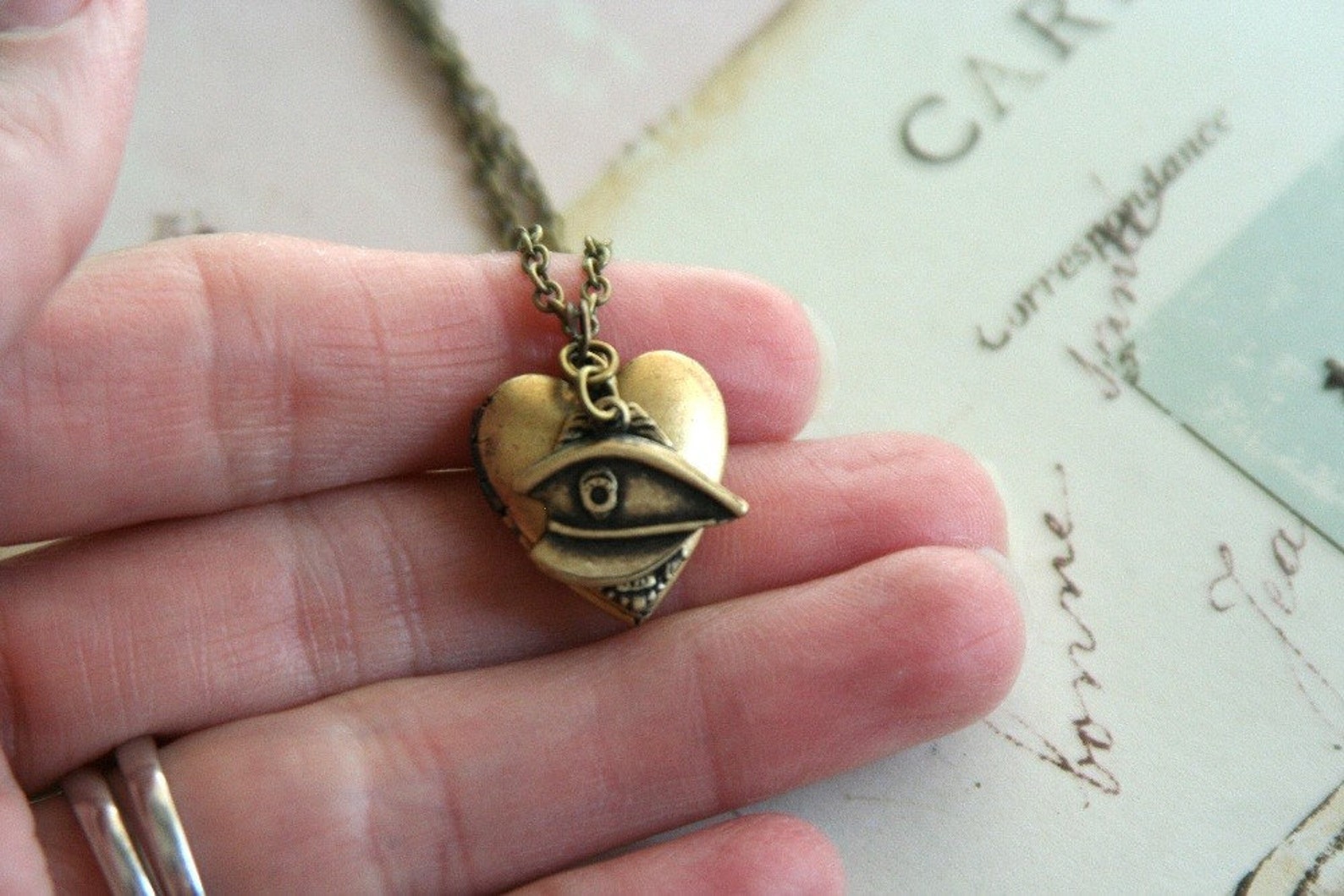 Police Officer. Heart Locket Necklace. Brass Ox - Etsy