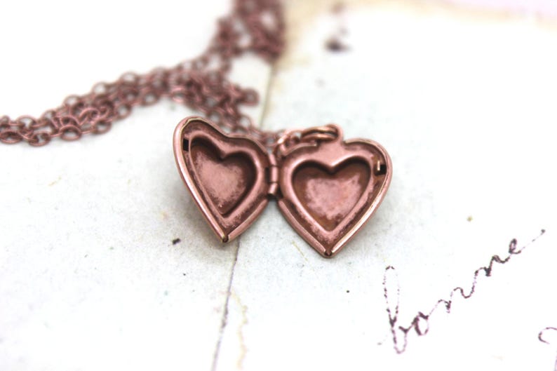 Acorn Heart Locket. Necklace in Rose Gold Ox Shades Mini Size - Etsy