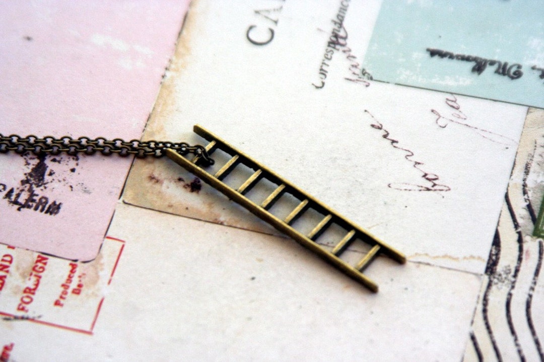 Ladder Necklace. in Antiqued Brass - Etsy