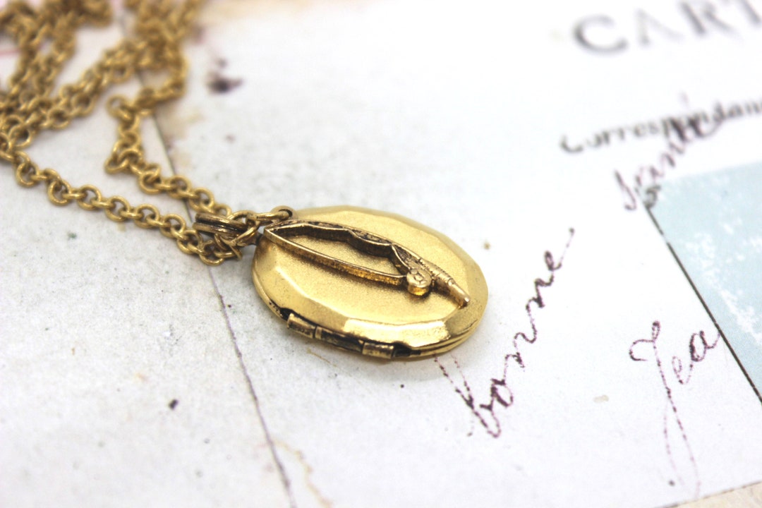 Fishing Rod Locket Necklace. Gold Ox Jewelry - Etsy
