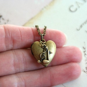 Music Notes Heart Locket Necklace. Brass Ox - Etsy