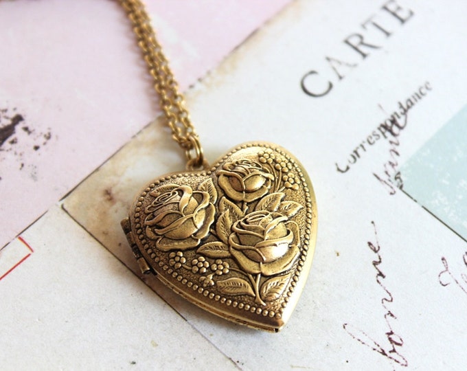 Vintage Krementz Stunning Gold Filled Locket With a Raised Rose in ...