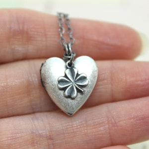 4 Leaf Clover. Locket Necklace. Silver Ox - Etsy