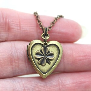 4 Leaf Clover. Locket Necklace. Brass Ox - Etsy