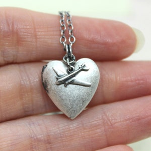 Mini Airplane. Locket Necklace. in Silver Ox - Etsy
