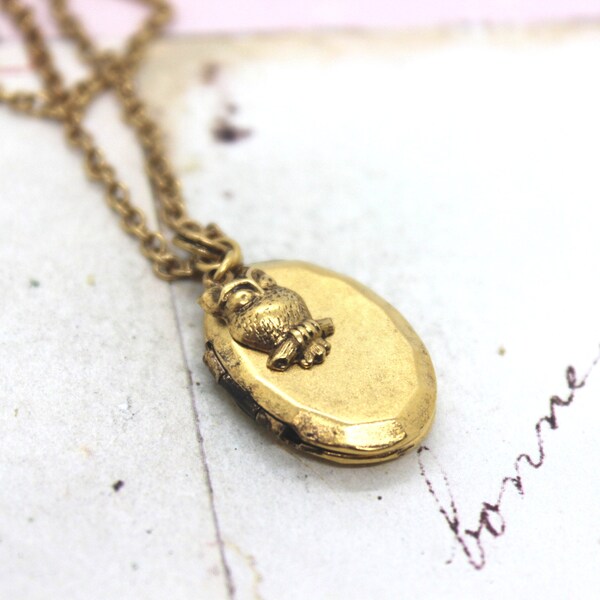 Owl Locket Necklace - Etsy