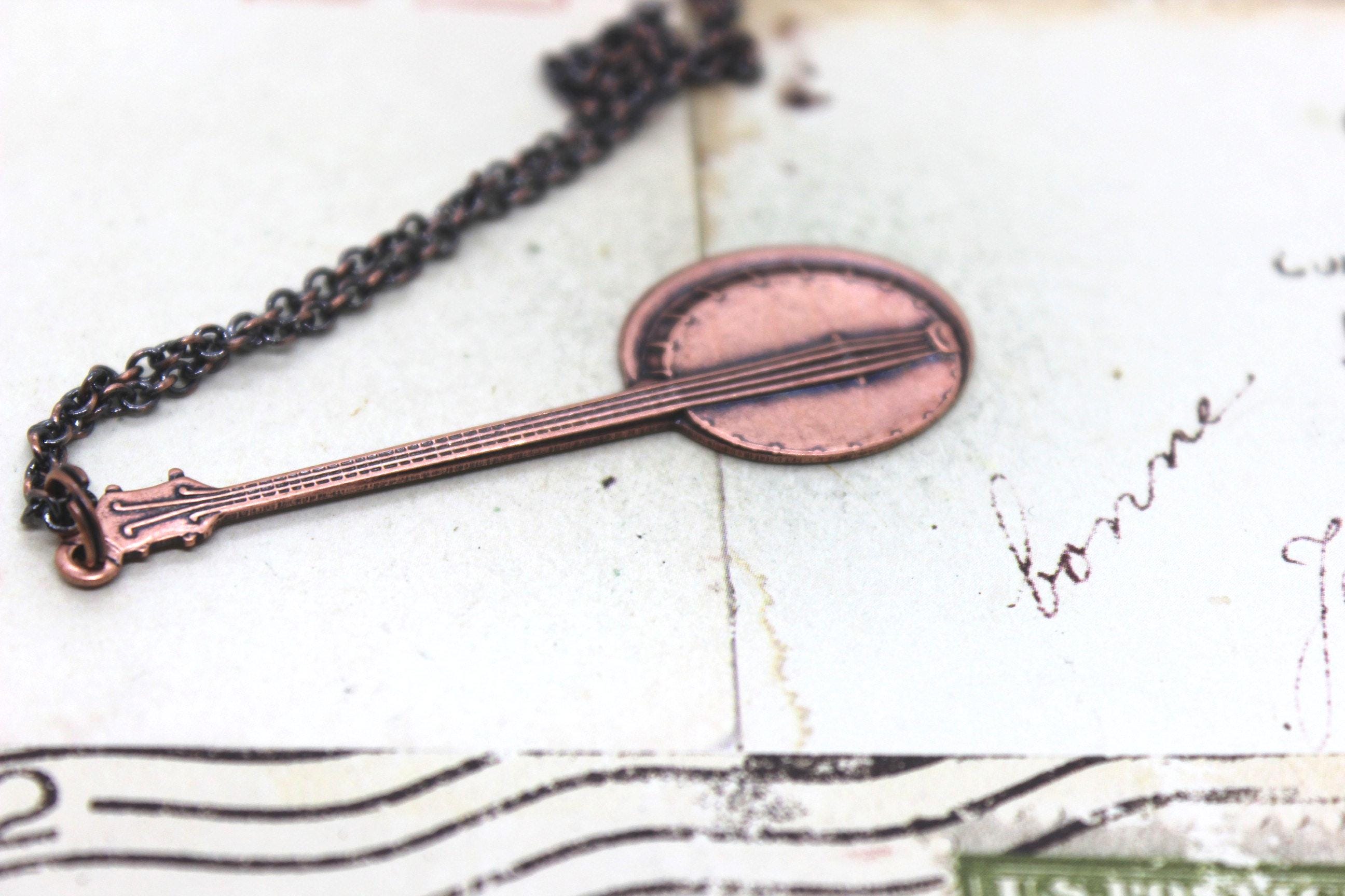 Banjo Necklace. Copper Ox Jewelry Jumbo Size Banjo - Etsy