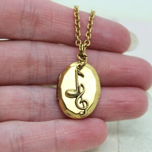 Music Notes. Oval Locket Necklace. in Gold Ox - Etsy