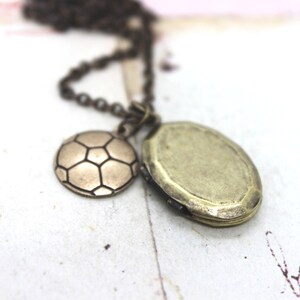 Soccer Ball. Oval Locket Necklace. in Brass Ox - Etsy