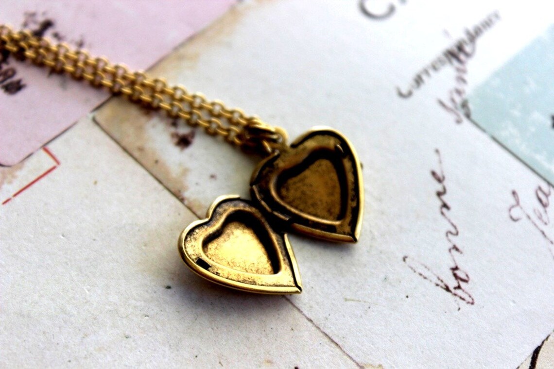 Music Notes Heart Locket Necklace. Gold Ox | Etsy