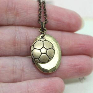 Soccer Ball. Oval Locket Necklace. in Brass Ox - Etsy