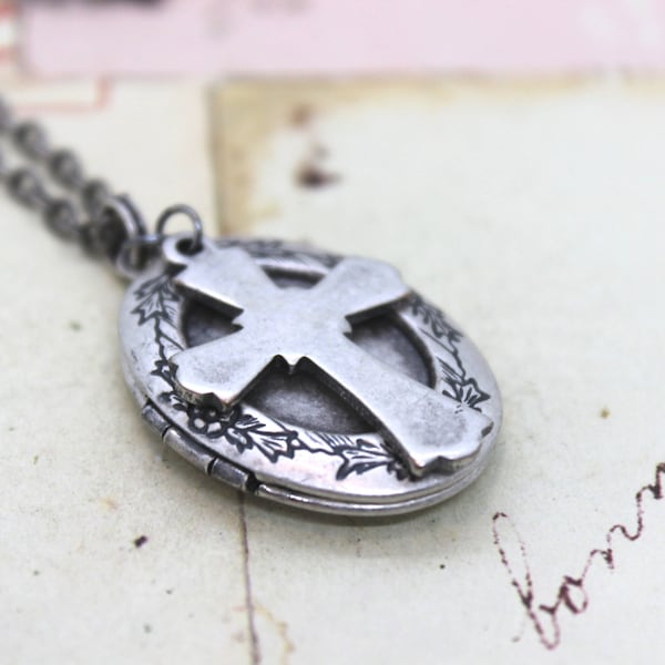 Cross Locket - Etsy