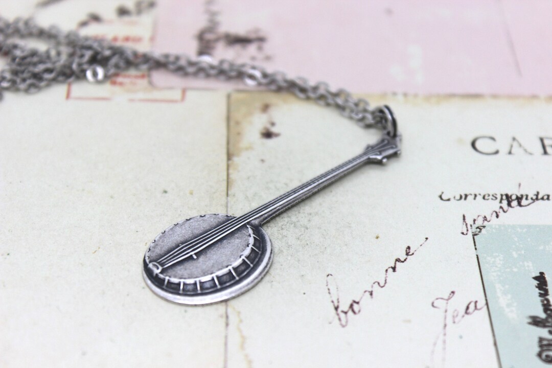 Banjo Necklace. Silver Ox Jewelry Jumbo Size Banjo - Etsy