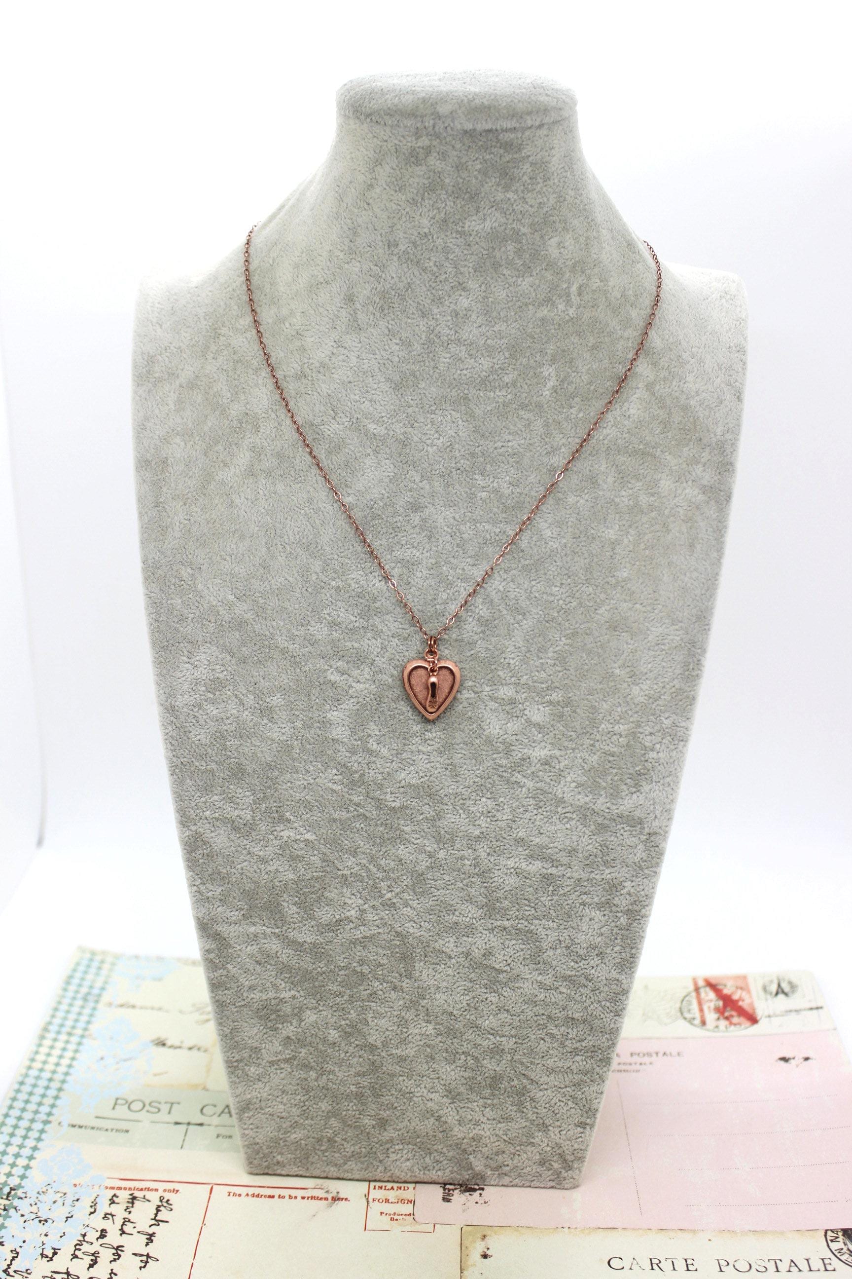 Ballet Shoe Heart Locket. Necklace in Rose Gold Ox Shades - Etsy