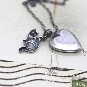 Cat. Locket Necklace. Silver Ox Jewelry - Etsy