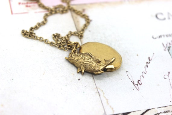 Fish Locket Necklace. Gold Ox Jewelry Etsy