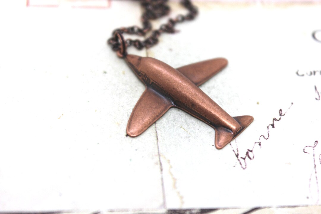 Airplane Necklace. Copper Ox in Flight - Etsy