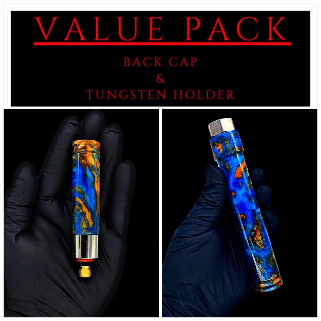 Blue and Gold: Hand Made Tungsten Holder and Tig Torch Back Cap Bundle ...