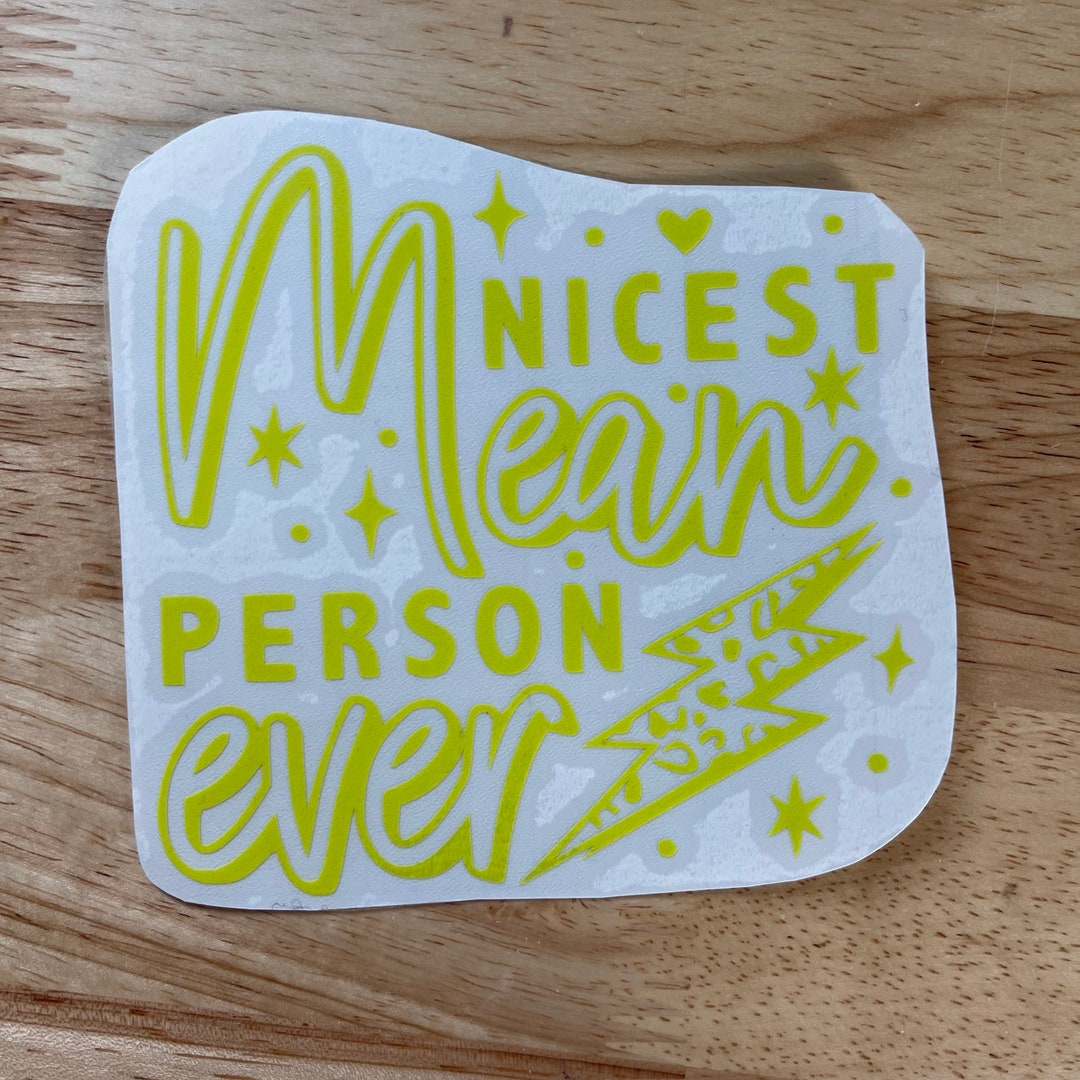 Meanest Nice Person - Vinyl Decal [multiple Colors] - Etsy