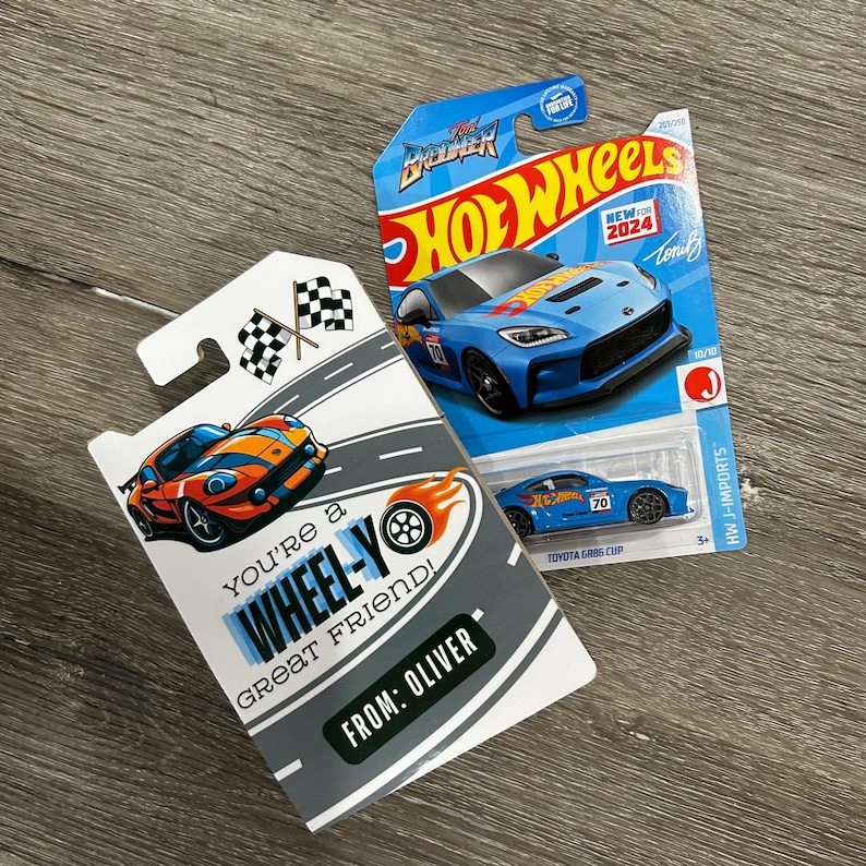 Valentines Day Race Cars Favors - Wheelie Cool Friend - Valentines Day ...