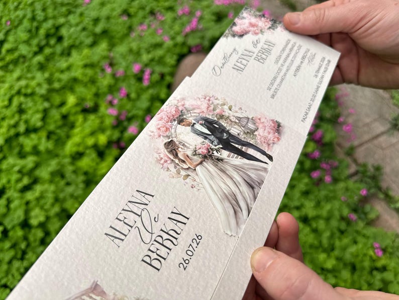 Sliding Bride and Groom Animated Floral Wedding Invitation - Etsy