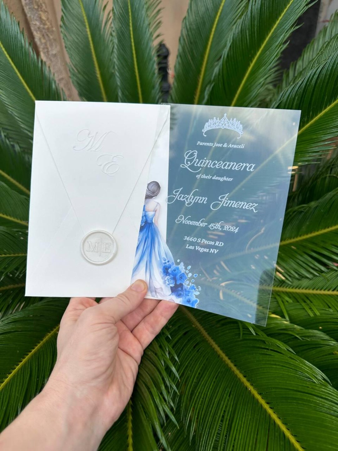 Exquisite Quinceañera Invitation Set: UV Color-printed Transparent ...