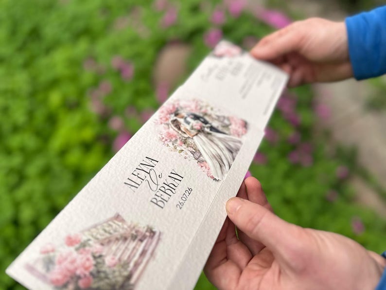 Sliding Bride and Groom Animated Floral Wedding Invitation - Etsy