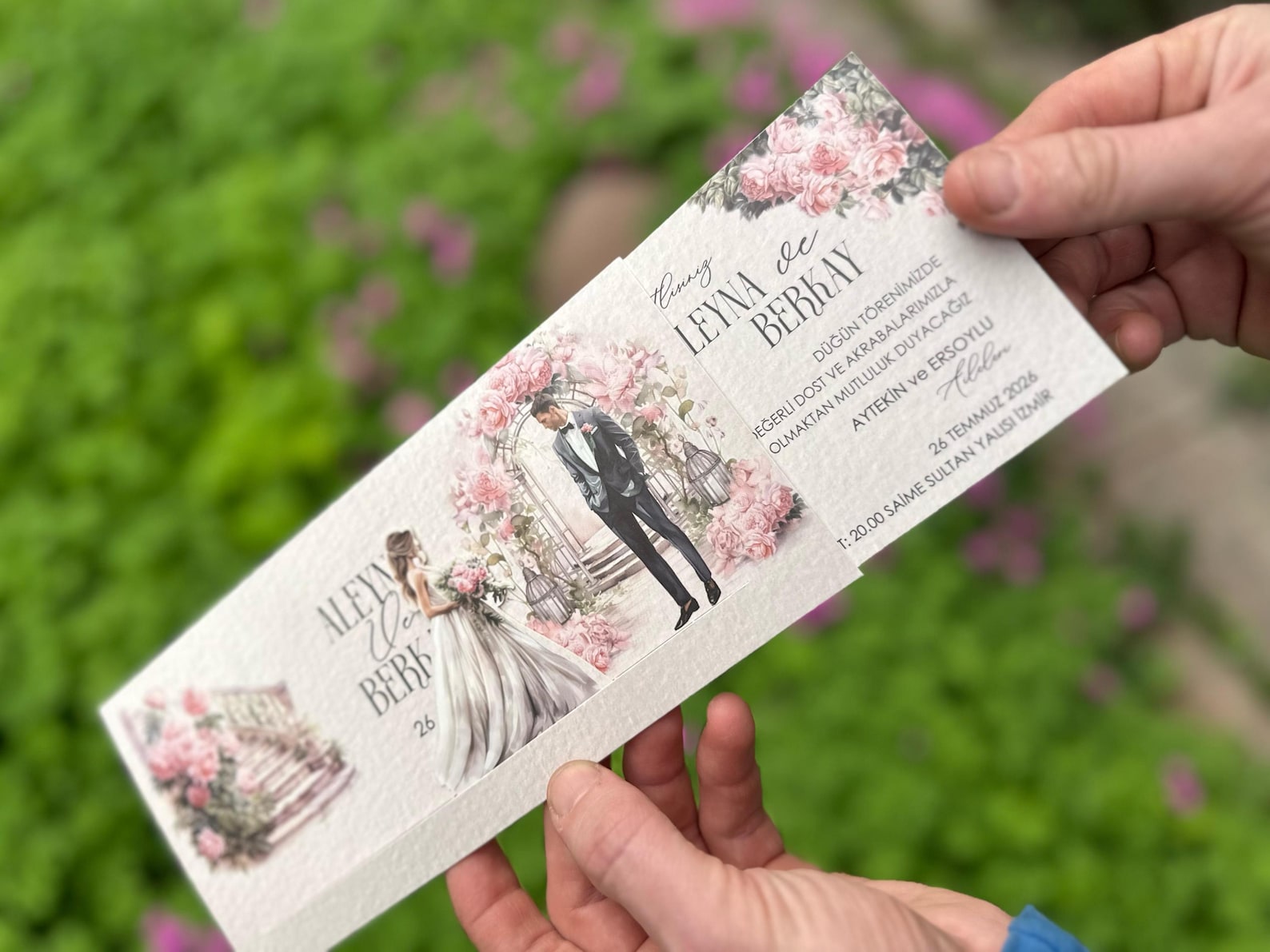 Sliding Bride and Groom Animated Floral Wedding Invitation - Etsy