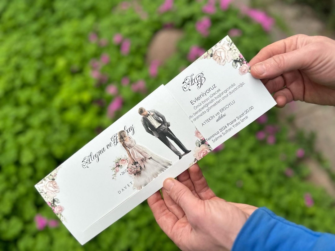 Sliding Animated Wedding Invitation Set: Interactive Bride & Groom ...