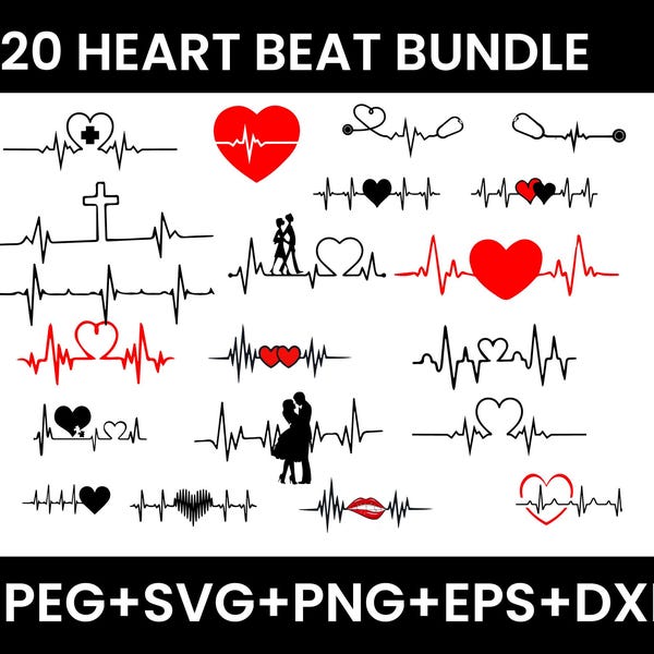Heartbeat Svg - Etsy