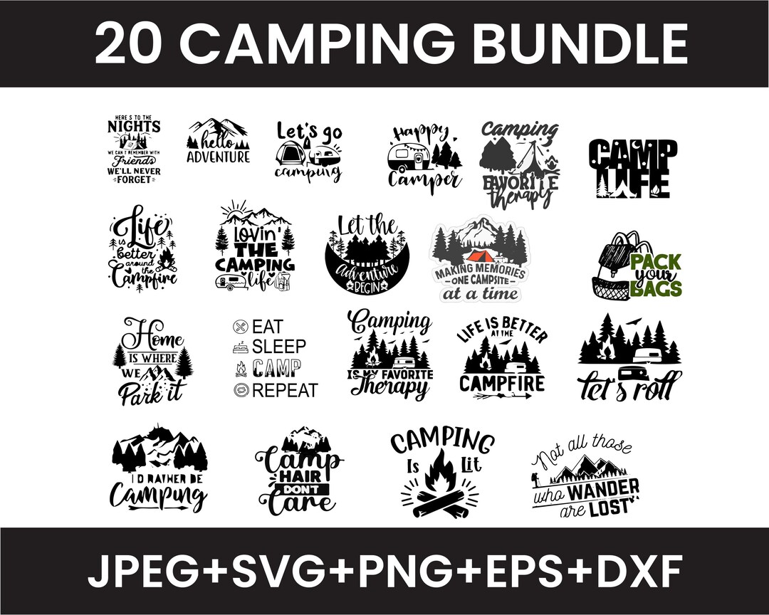 Camping SVG Bundle, Camping Svg, Camper Svg, Camp Life Svg, Camping ...