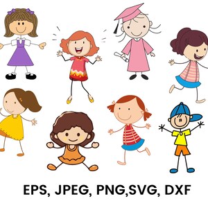 Sticker Figure Clipart, SVG, Stick People Family Clip Art, Family ...