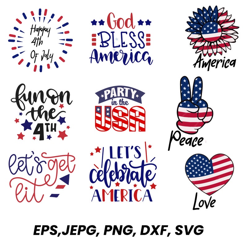 4th of July Svg Bundle, Fourth of July Svg, United States Svg, Usa Flag ...