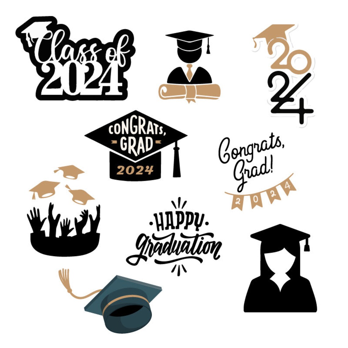 Graduation SVG Bundle, Proud Graduate 2024 SVG, Senior 2024 Svg, Class ...